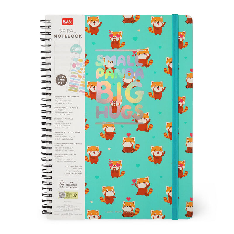 Lined Spiral Notebook - A4 Sheet - Maxi RED PANDA | Legami.com