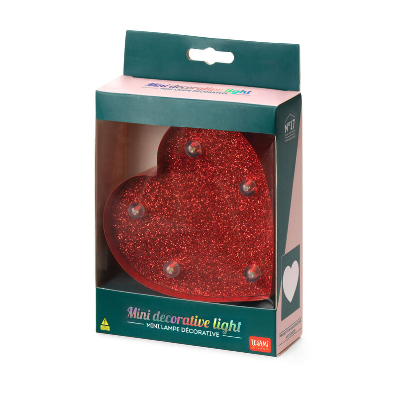 Mini Lampe Décorative GLITTER HEART LIGHT | Legami.com