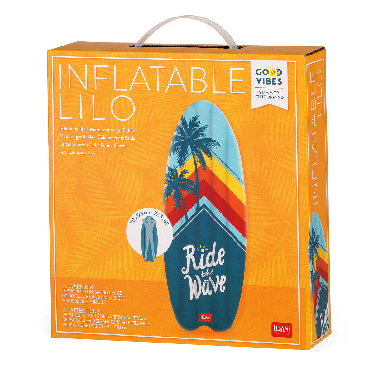Inflatable Lilo - Good Vibes SURF BOARD | Legami.com