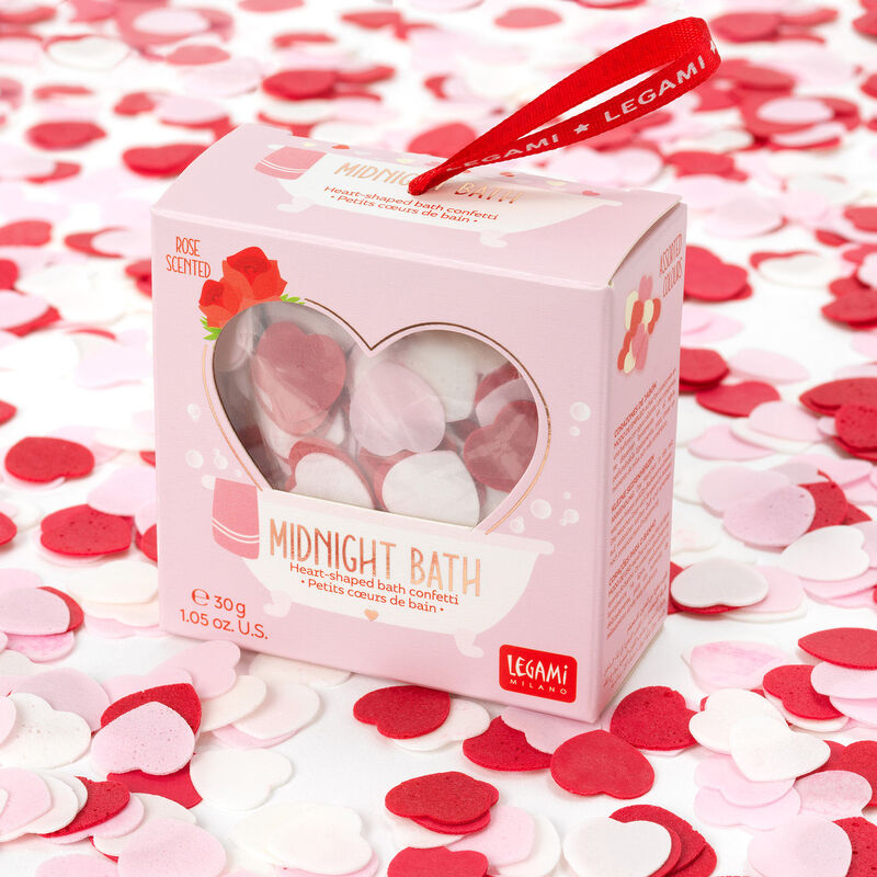 Heart-Shaped Bath Confetti PINK AND RED HEARTS | Legami.com