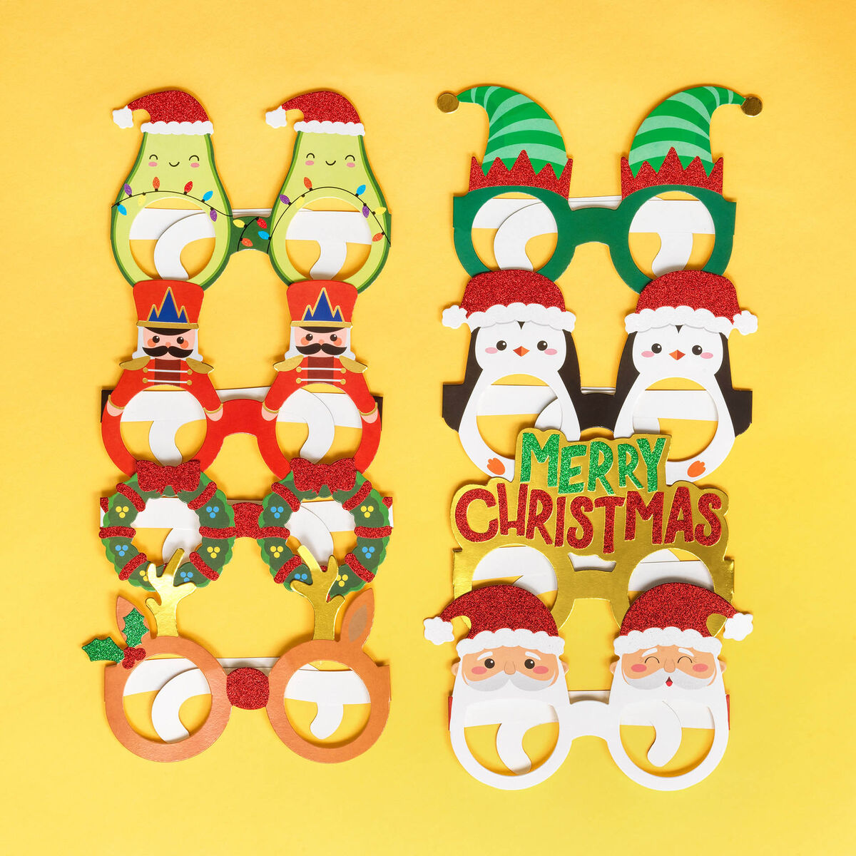 Set of 8 Christmas Paper Eyeglasses | Legami.com