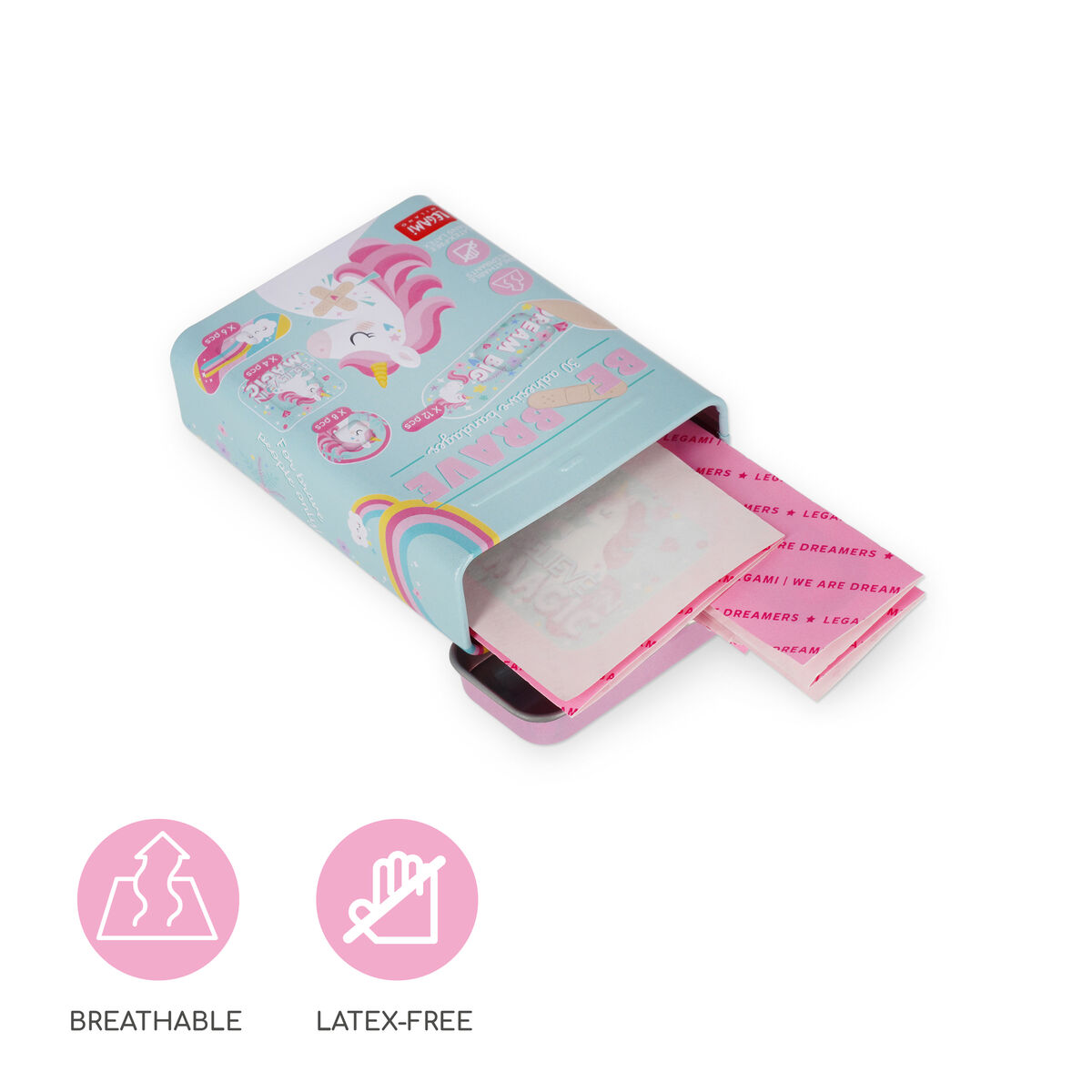 30 Printed Plasters - Be Brave UNICORN_2 | Legami.com