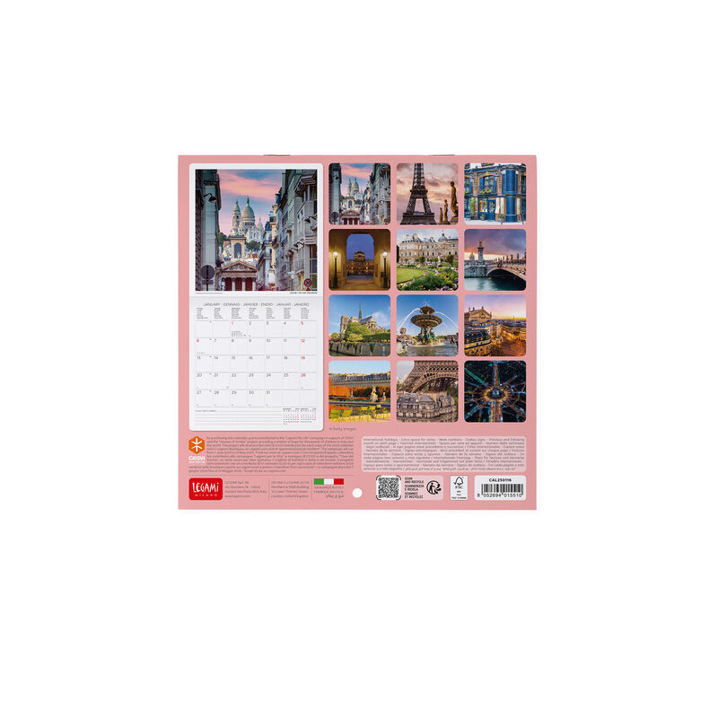 Calendario de Pared 2025 - 18 x 18 cm PARIS TOWER | Legami.com