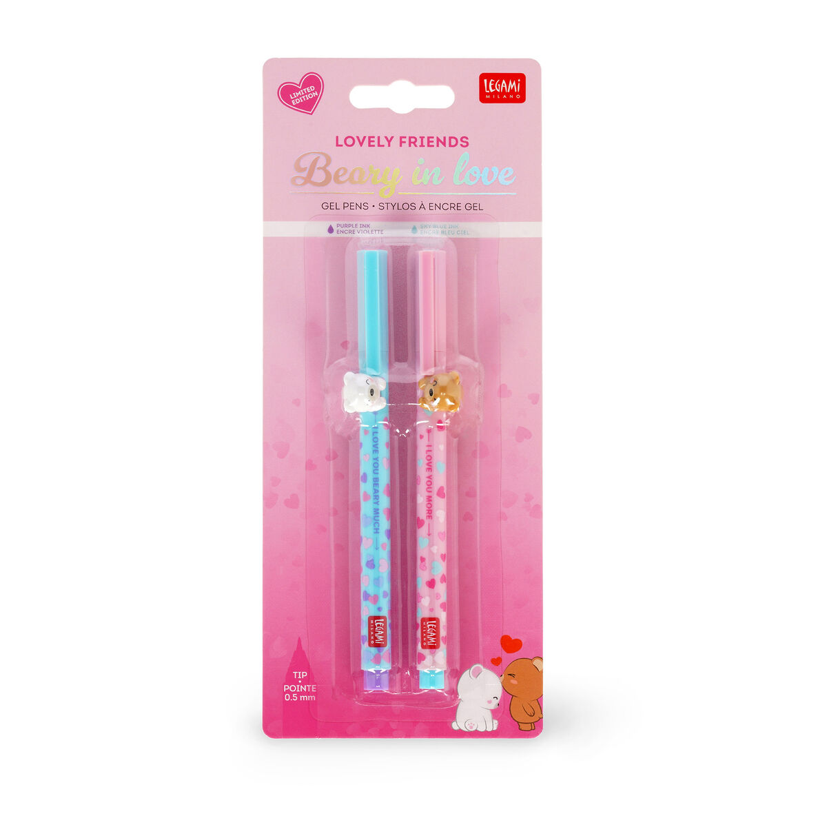 Set de 2 Stylos à Encre Gel - Beary in Love | Legami.com