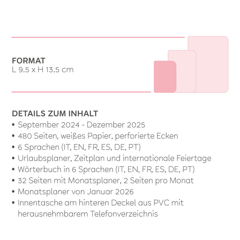 Terminplaner für 16 Monate - 1 Tag pro Seite - Small - 2024/2025 TAROT ...