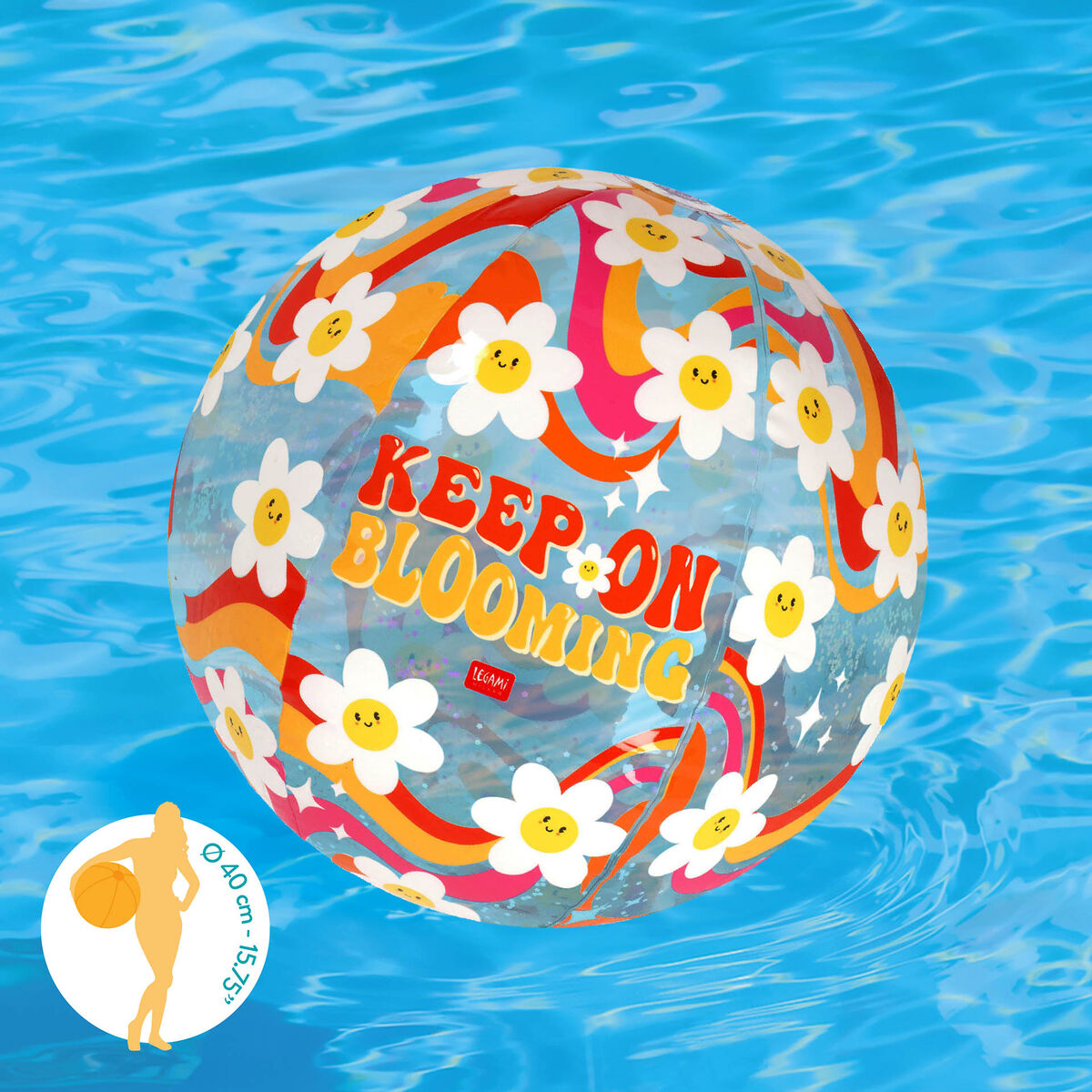 Ballon de Plage Gonflable - Glitter Beach Ball DAISY | Legami.com