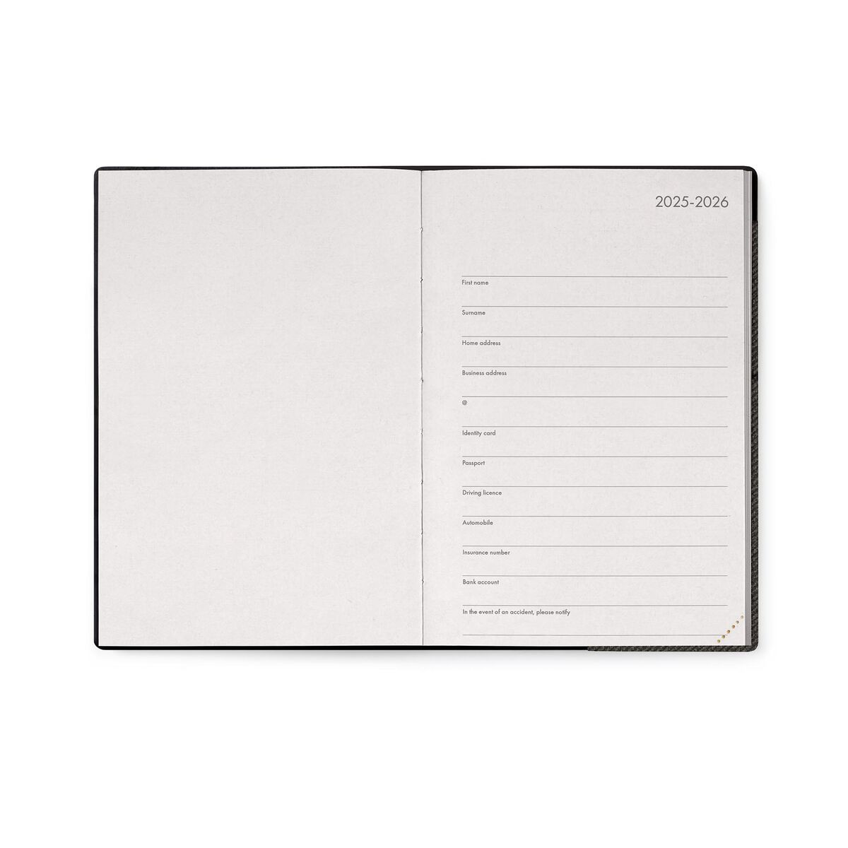 12-Month Medium Weekly Diary with Notebook - 2026 DEEP GRAPHITE ...