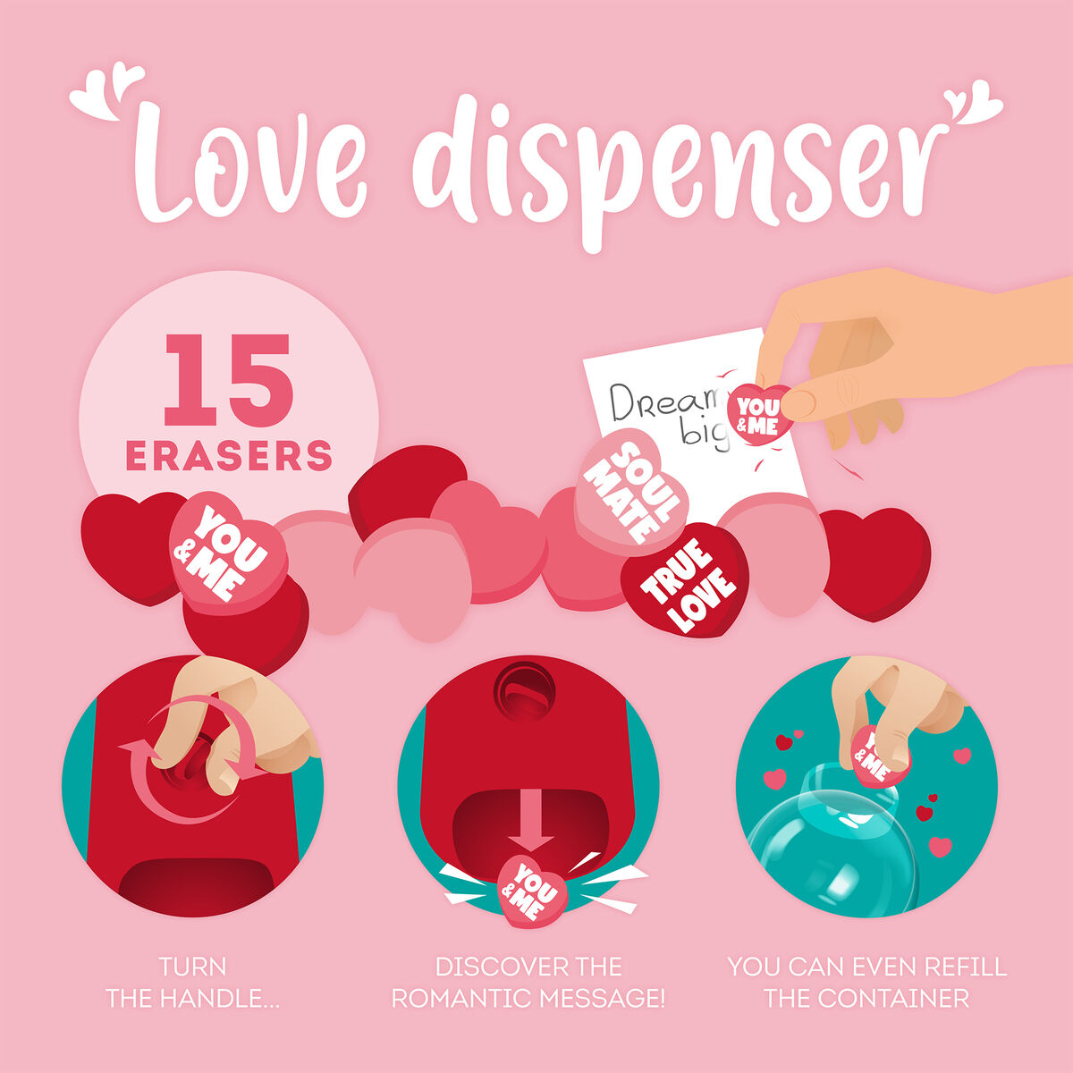 Mini Eraser Dispenser - Love Dispenser | Legami.com
