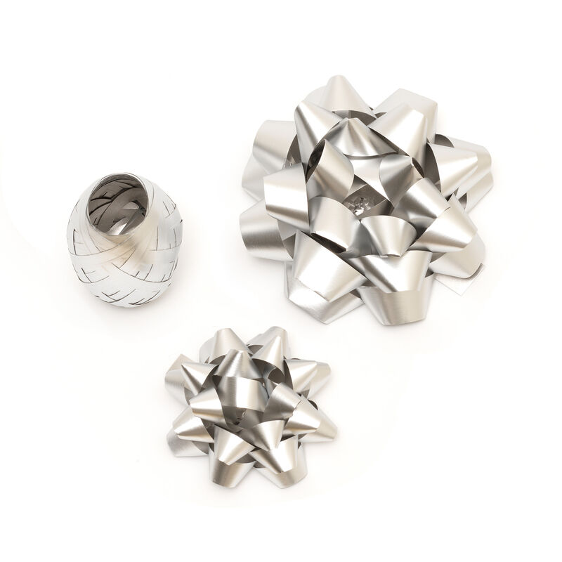 Set of two Bows and a Ribbon SILVER | Legami.com