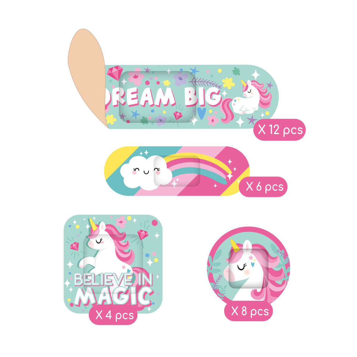 30 Printed Plasters - Be Brave UNICORN_2 | Legami.com