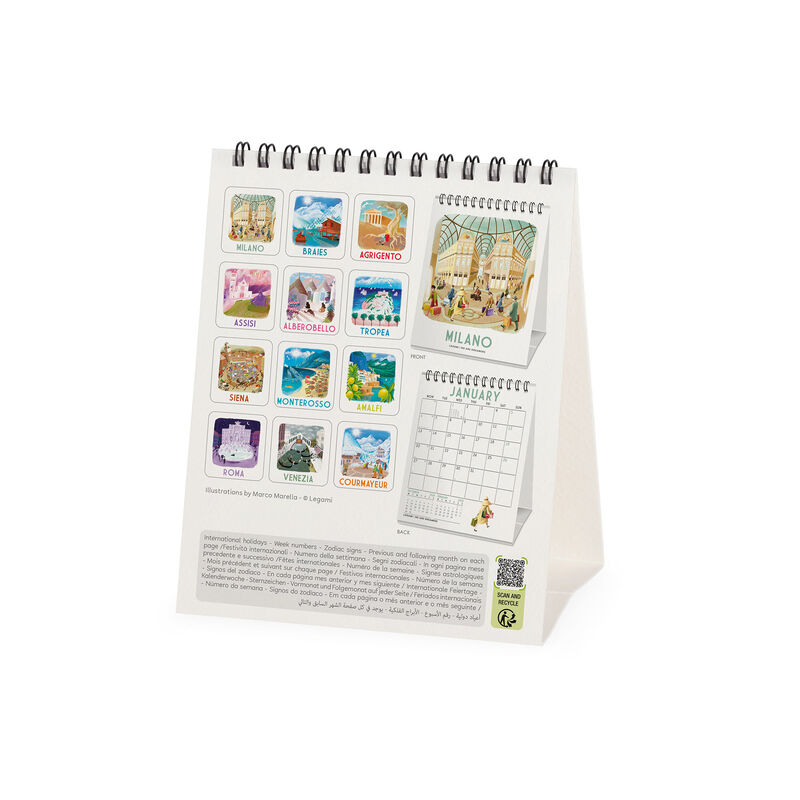 2025 Desk Calendar - 12 x 14.5 cm ITALY | Legami.com