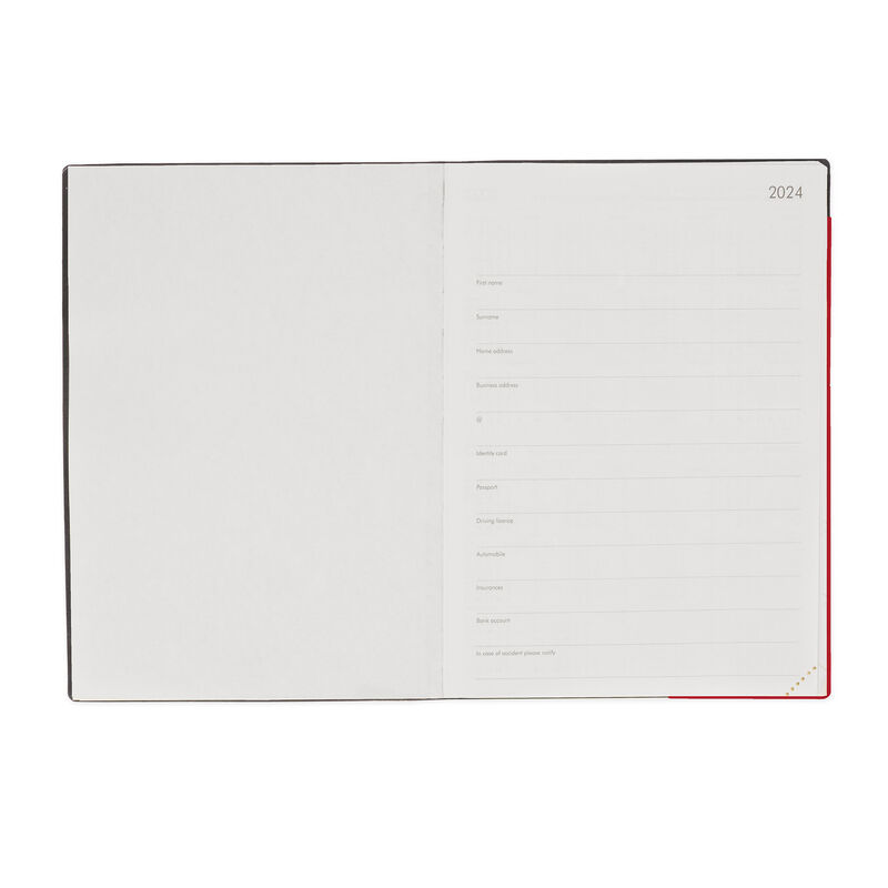 Terminplaner für 12 Monate - 1 Tag pro Seite - Large - 2024 RED PASSION ...