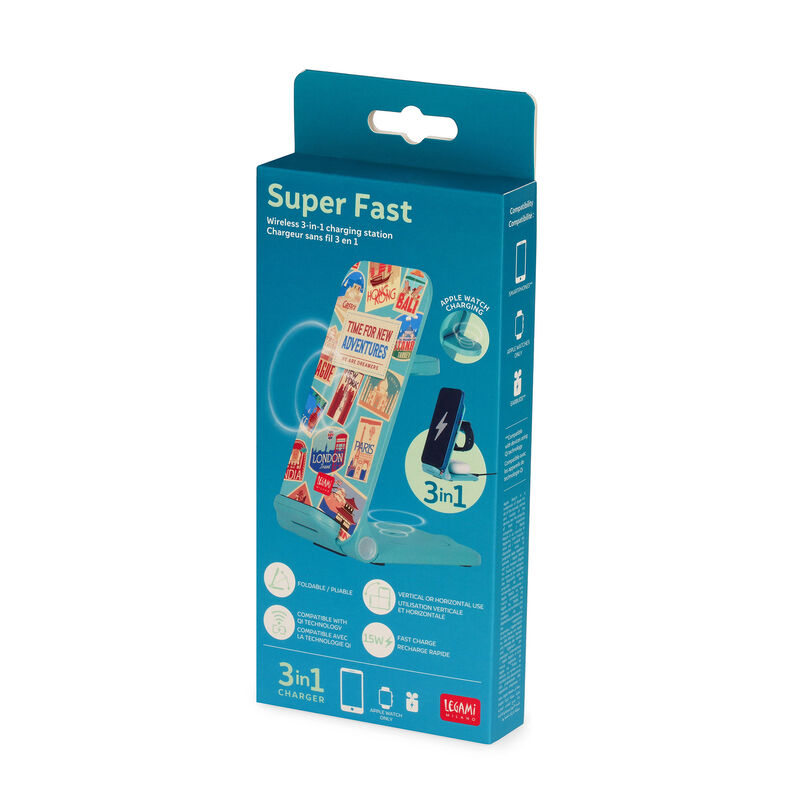 Cargador Inalámbrico 3 en 1 con Soporte - Charging Station TRAVEL ...