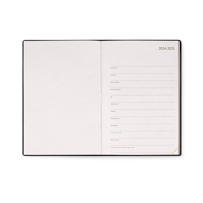 Terminplaner für 12 Monate - 1 Tag pro Seite - Medium - 2025 BLACK ...