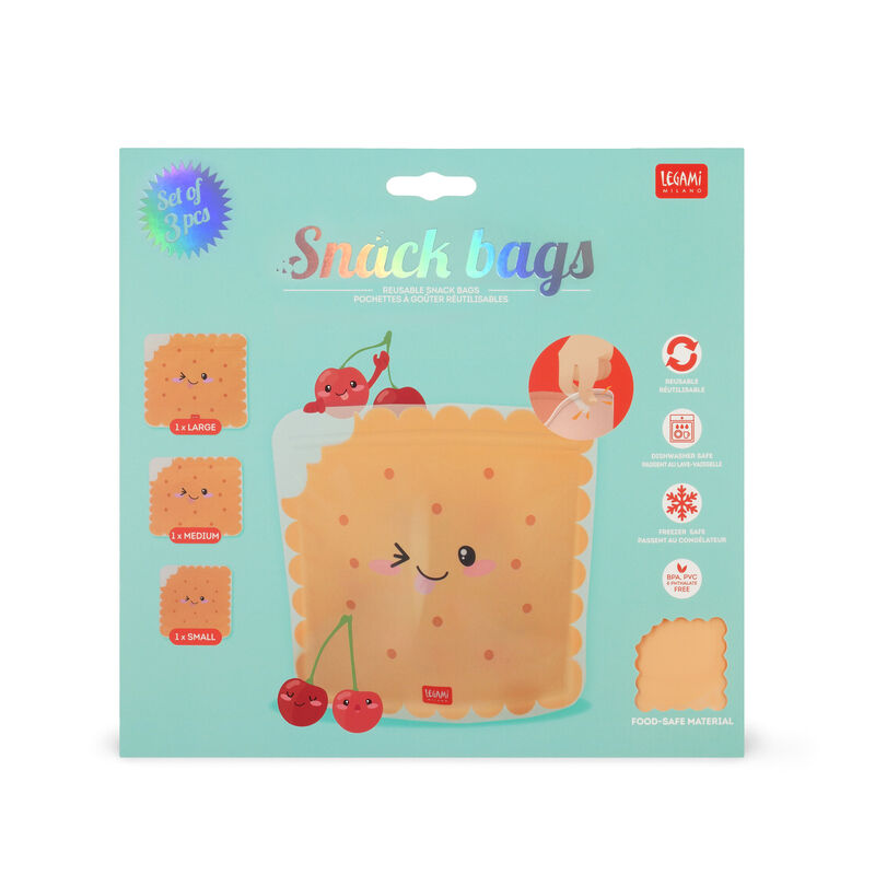 Set of 3 Snack Bags COOKIE | Legami.com