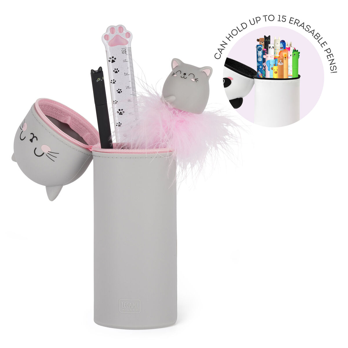 Astuccio 2 in 1 in Morbido Silicone - Kawaii KITTY | Legami.com